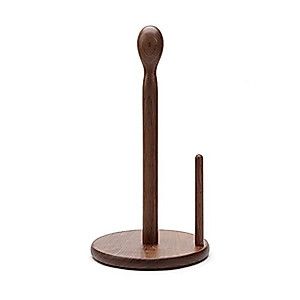 Kitchen Paper Roll Holder Paper Towel Rack Dining Table Kitchen Paper Roll Holder Vertical Paper Towel Storage Rack ( Color : Walnut Color )