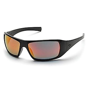 Pyramex Safety-SB5645D Goliath Safety Eyewear, Black Frame, Ice Orange Lens