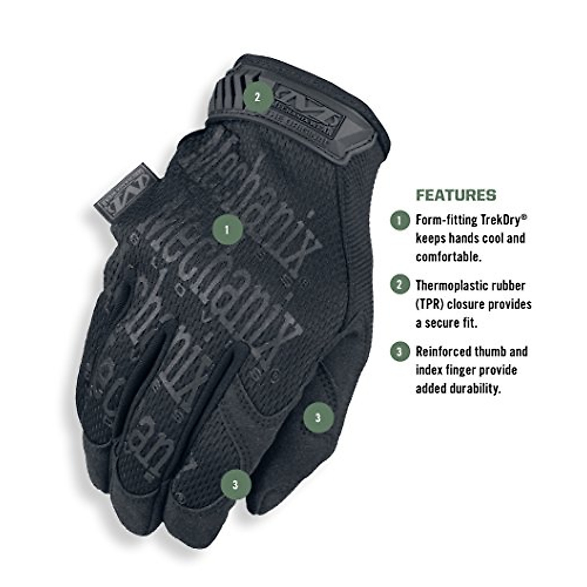Mechanix Wear: The Original Covert Tactical Work Gloves with Secure Fit, Flexible Grip for Multi-Purpose Use, Durable Touchscreen Safety Gloves for Men (Black, XX-Large)