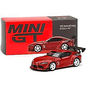 TRUE SCALE miniatures GR Supra HKS Renaissance Red w/Carbon Accents & White Wheels Limited Edition to 3000 Pieces 1/64 Diecast Model Car by True Scale Miniatures MGT00265