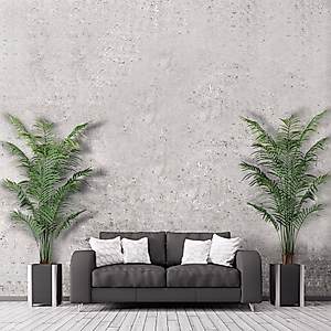 6ft Artificial Palm Plant, Pre-Potted Artificial Plant with Realistic Moss, Built-in Metal Wire, Using Injection molding Technology, Housewarming Gift, Office Home Decoration 2 pc