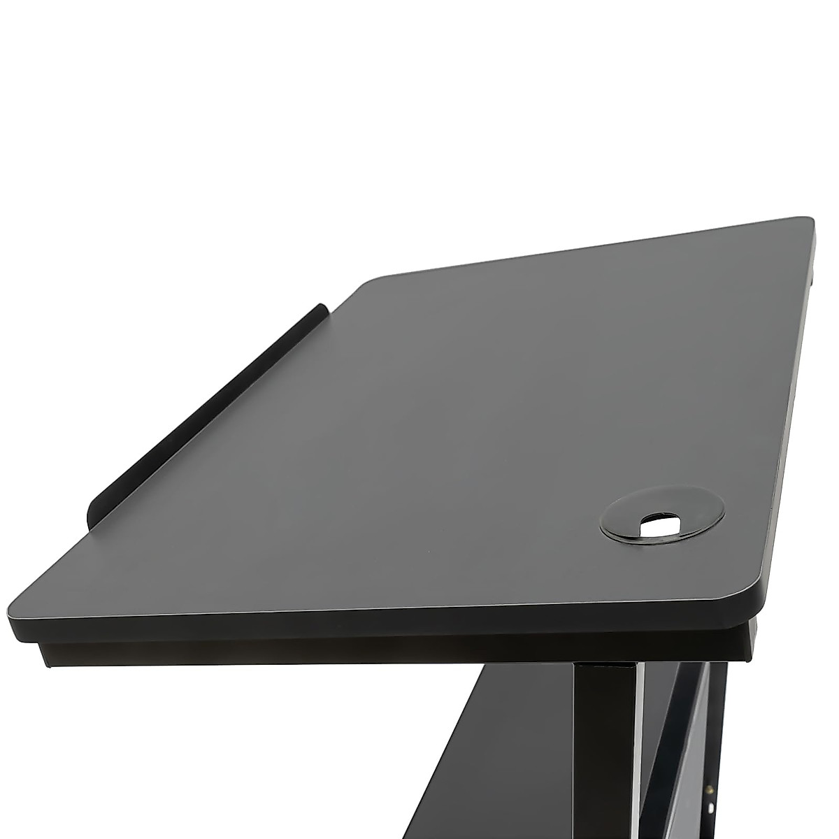 Mobile Stand Up Lectern Podium with Wheels, Portable Heavy Duty Height Adjustable Desk, Ergonomic Ambidextrous Steel Frame for Church Pulpit, Classroom Lecture Speech (Black)