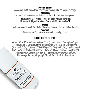 HENRI ET VICTORIA Aftershave for Men | Duc de Santal Chic and Subtle Scent | Canadian Made by Skilled Artisan | After Shave Balm Prevent and Cure Razor Burns | 100 ml (3.4 oz)