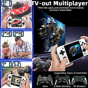 RGB30 Handheld Game Console 4 inch IPS Retro Hand-held Games Consoles Hand Held Video Game System Support Multiplayer WF BT RK3566 White
