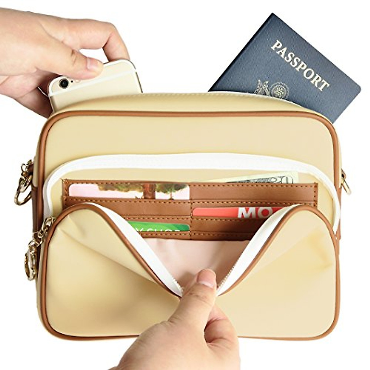 Arden Cove Full Anti-Theft Waterproof Cross-Body Bag (20" Drop Length, Black)