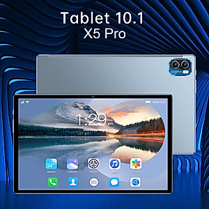 10.1 inch X5 Pro Tablet, 4+32G Full Screen Tablets with Dual SIM Card Slots, Android 8, 1280x800 HD, WiFi, Bluetooth, GPS, 2MP/5MP Camera (Blue)