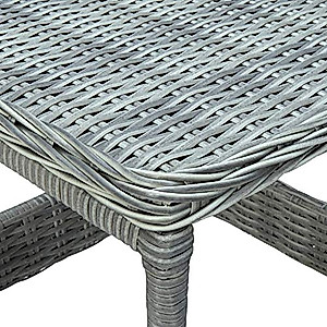 (Fast Delivery) Patio Side Table Outdoor, Small Side Table Waterproof Portable Coffee Table End Table for Garden, Porch, Balcony, Yard Garden Table Light Gray 17.7"x17.7"x18.3" Poly Rattan
