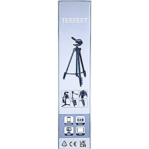 teefeet Phone Tripod, 54 inch Light Travel Tripod, with Mobile Phone Holder Adapter/Remote Shutter/Carry Bag for Selfie, Suitable for Video, Live Broadcast, Video Blog, Tiktok (Black)