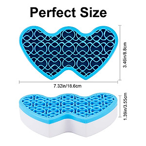 GORGECRAFT Sew Desktop Organizers Silicone Makeup Brush Holder Multipurpose Painting Pen Stand Holder Cosmetic Storage Box for Stash and Store (Blue)