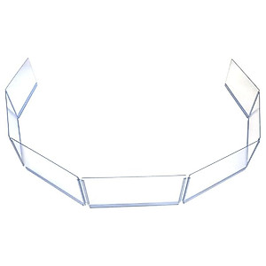 PENNZONI Extension Panels for Drum Shield w/Living Hinges, 1FT Tall Drum Panel Extension, Crystal Clear Acrylic Extension