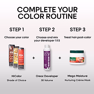 L'Oréal Technique HiColor Violet & Blacks Permanent Hair Color | Anti-Breakage Ceramide R Complex | Multi-Lift with No Brassiness | For Dark Bases | Long Lasting Color | True Violet