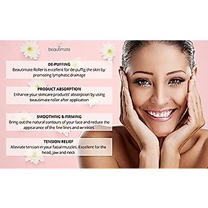 beautimate Germanium Roller Uplifting Face Massager Beauty Roller for Skin Tightening & De-Puffing, Face, Eye, Chin, Neck Massager, Anti-Aging Beauty Tool to Lift, Firm and Tighten Skin