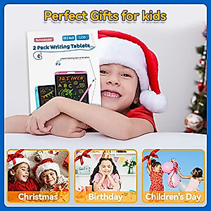 Toys for Girls Boys 10.5 Inch LCD Writing Tablet 2 Packs Drawing Pad, Colorful Screen Doodle Board for Preschool Kids, Travel Gifts Girl Boy Learning Toys for Age 3 4 5 5+ 6-8 8-10 Toddler
