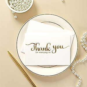 MAGJUCHE Thank You for Marring Us, Gold Foil Wedding Day Card to Your Officiant, Priest, Rabbi, Deacon Note Card to Go W/Gift