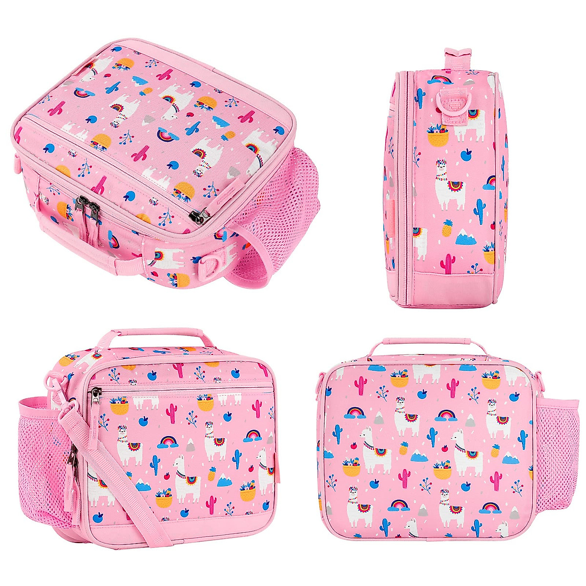 Choco Mocha 15 inch Llama Backpack with Matching Lunch Box for Girls