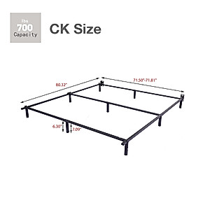 Nightell 7 Inch Metal Platform California King Bed Frame,Bed Base for Box Spring,Non-Slip,Easy Assembly,Heavy Duty Cal King Bed Frame Black