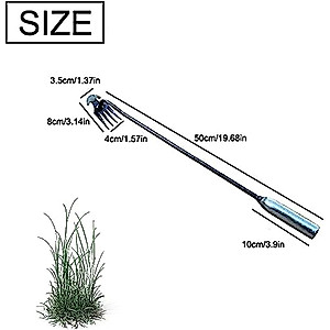 2023 New Weeding Tools Weed Pulling Tools,Manganese Steel Forging Weeding Machine,Hand Weeder Tool,Weed Puller 4 Teeth Dual Purpose Weeder,Garden Weeder Tools（50cm） (19.6IN)