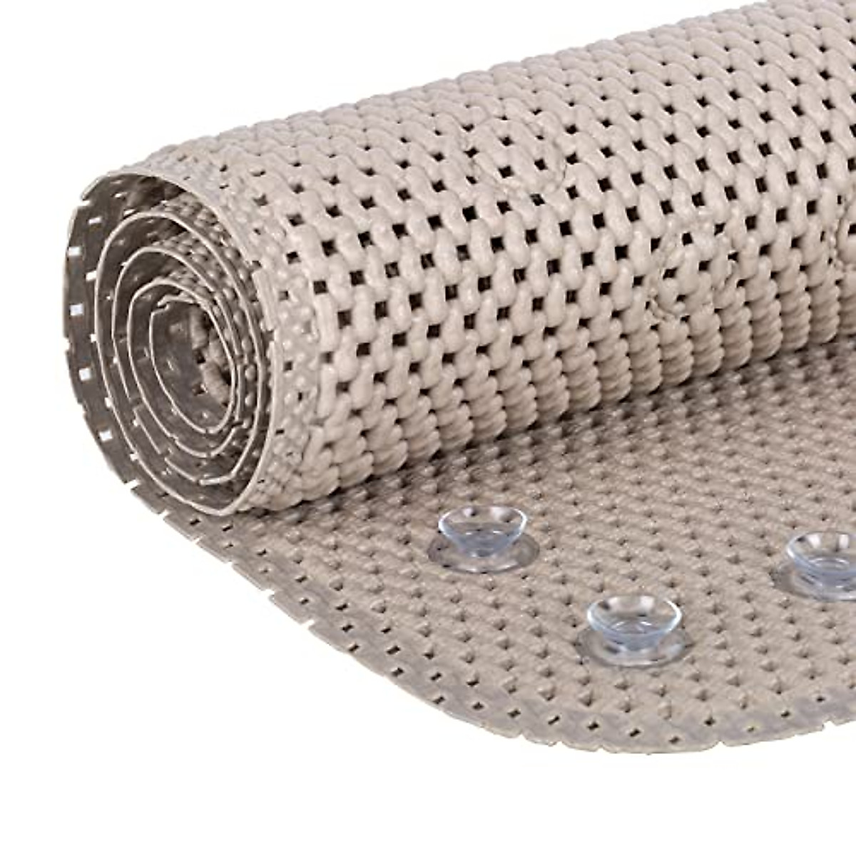 Clorox by Duck Brand Cushioned Foam Bathtub Mat, Non Slip Bath Mat with Suction Cups For Comfort and Safety, 17" x 36", Taupe