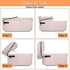 ZOMOFEW Spa Cover Lifts - Pivot Top Mount Spa & Hot Tub Cover Lift Removal System Reinforced Brackets with 3 Hook Towel Rack Fits Most Spas & Hot Tubs