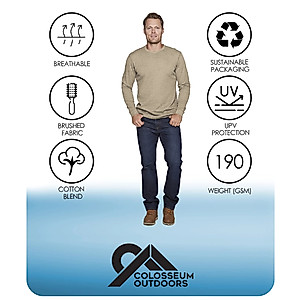 Colosseum Outdoors Men's Furnace Thermal Long Sleeve Shirt (Sequoia, Large)