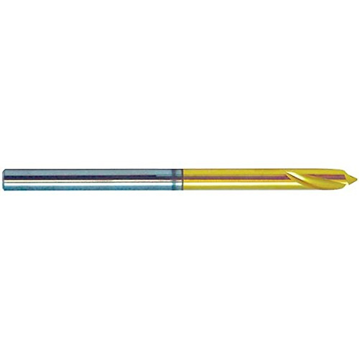 KEO 34180 Solid Carbide High Performance NC Spotting Drill Bit, TiN Coated, Round Shank, Right Hand Flute, 90 Degree Point Angle, 1/8" Body Diameter, 1-1/2" Overall Length
