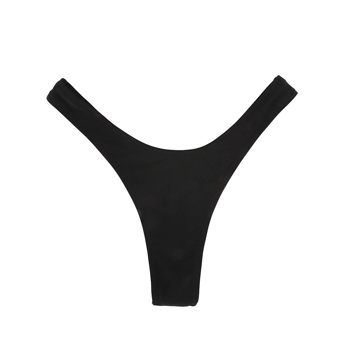 RELLECIGA Women's Black High Cut Thong Bikini Bottom Size X-Large