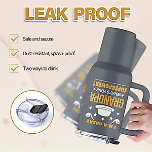 Uibunoo Gifts for Grandpa, 40 Oz My Favorite People Call Me Grandfather Tumbler with Handle & Straw, Pop Pop Mug for Birthday, Presents for Grandpa, Gifts for Grandfather