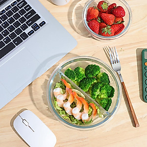 Moretoes 10pc Glass Food Storage Containers with Lid, Gray Round Single & 2 Compartment Meal Prep Containers, Airtight Glass Lunch Boxes for Leak Proof, Microwave, Oven, Freezer, Dishwasher