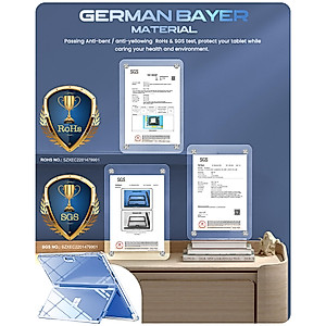 INFILAND Microsoft Surface Pro 11 AI/10/9 5G Case 13 Inch 2022, Full Crystal Clear [Anti-Yellowing] All-in-one Protection Shell Cover, Work with Type Cover Keyboard & Surface Slim Pen 2, Bayer Clear