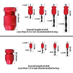 Ruitool Drill Depth Stop for Drill Bits,Adjustable Drill Stop Applicable Size Range 5/64"-3/16",15/64"-7/16",Aluminum Drill Bit Stop Collar Set for Woodworking Tools & Hand Tools,2 Pcs