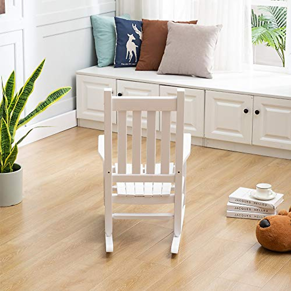 B&Z KD-23W Child's Wooden Rocking Chair Porch Rocker - Indoor/Outdoor Ages 6-10 (White)