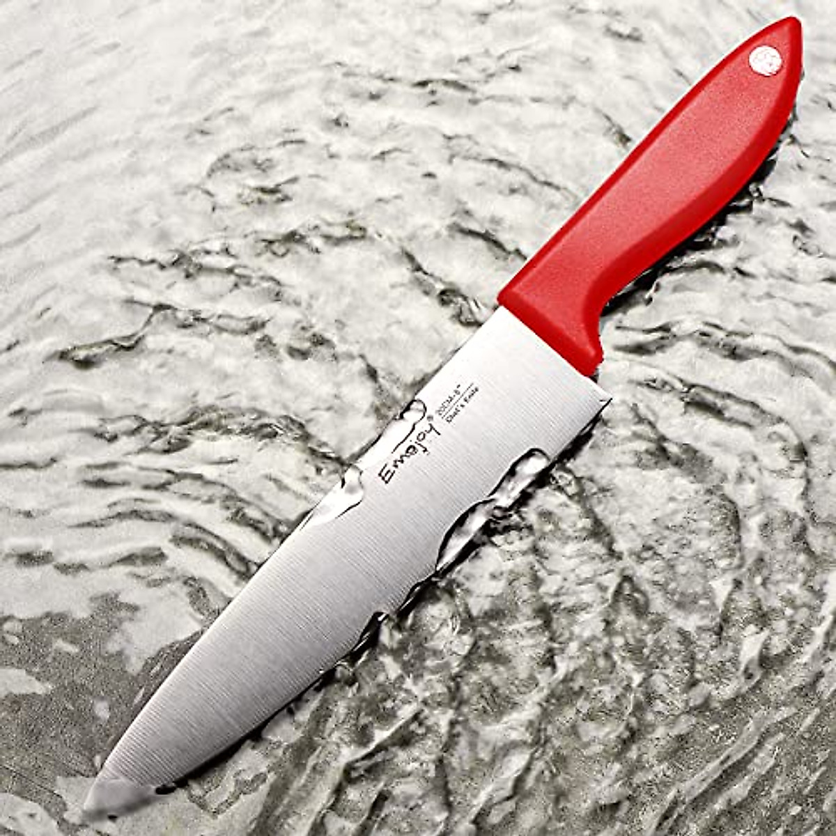 Knife Set 15-Piece Kitchen Knife Set with Block Wooden,Chef Knife Set with Sharpener,High Carbon Stainless Steel Knife Block Set by Emojoy,Red