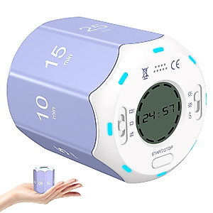 Pomodoro Timer, Octahedral Flip Timer, Desk Digital Timer for Kids, Kitchen Timer Magnetic with LCD Display, Silent & Alarm Function, Countdown/up Timer for Cooking, Productivity, Classroom, Gym, ADHD