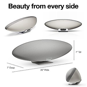 Bowers & Wilkins Zeppelin Wireless Speaker, Iconic Design, 5 Drivers including Subwoofer, Wireless Streaming via Bluetooth, Alexa Built-in, AirPlay & Spotify Connect, Multiroom Support, Pearl Grey