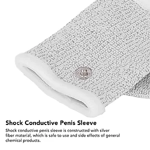 Shock Conductive Penis Sleeve, 2pcs Shock Conductive Penis Sleeve Silver Penis Conductive Garment Silver Penis Conductive Garment Conductive Garment Shock for Men Gentleman