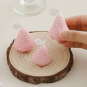VALICLUD 8 Pcs Mini Scented Candles Strawberry Shaped Aromatherapy Candle Decorative Fragrance Candle for Table Scatter Photo Booth Props Pink