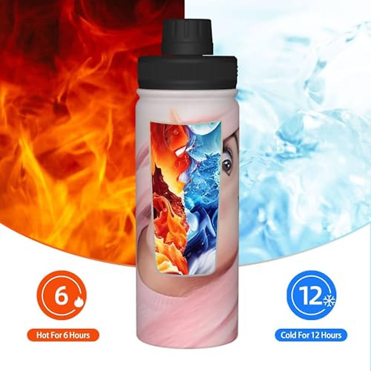 Eevikion Belle Artist Delphine Stainless Steel Insulated Tumbler Sports Water Bottle Hot and Cold Travel Cup 18oz