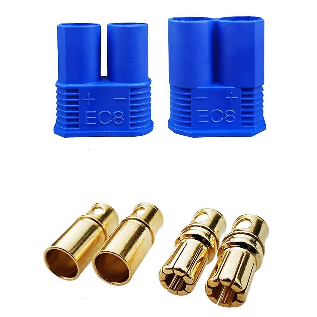 FLASH HOBBY 5Pairs EC8 8mm Bullet Connector Male Female Banana Plug Connector Adapter for RC ESC Motor LIPO Battery