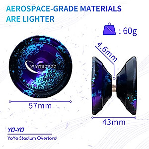 WATIEOBOO Yoyo Professional Metal Responsive Yoyo for Kids 8-12, Unresponsive Yoyo for Adults Intermediate-Advanced Players with U Type KK Bearing + Glove and 10 Replacement Yoyos Strings