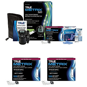 TRUE METRIX® GO Starter Kit with TRUE METRIX® Blood Glucose Test Strips NFRS 100ct - 2 Pack (200 Test Strips)