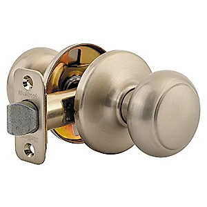Kwikset 92001-571 Cove Door Knob with Traditional Round Shape for Inside Home Hallway or Closets Passage In Satin Nickel