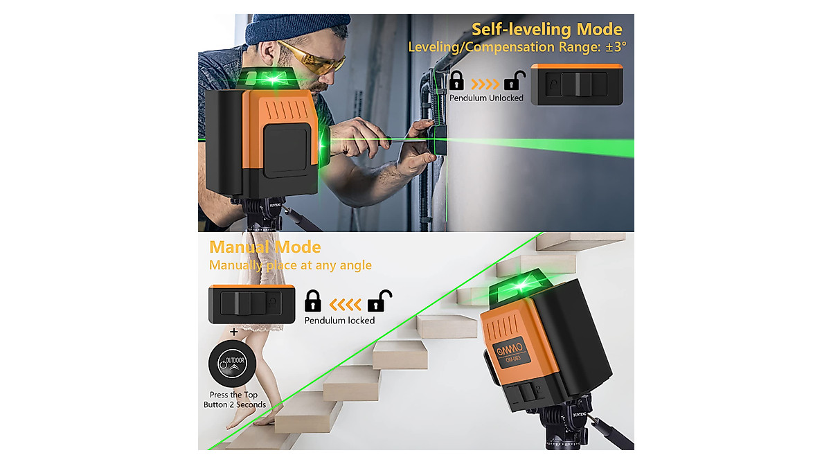 OMMO 8-Line Laser Level: Precision & Self-Leveling Tool