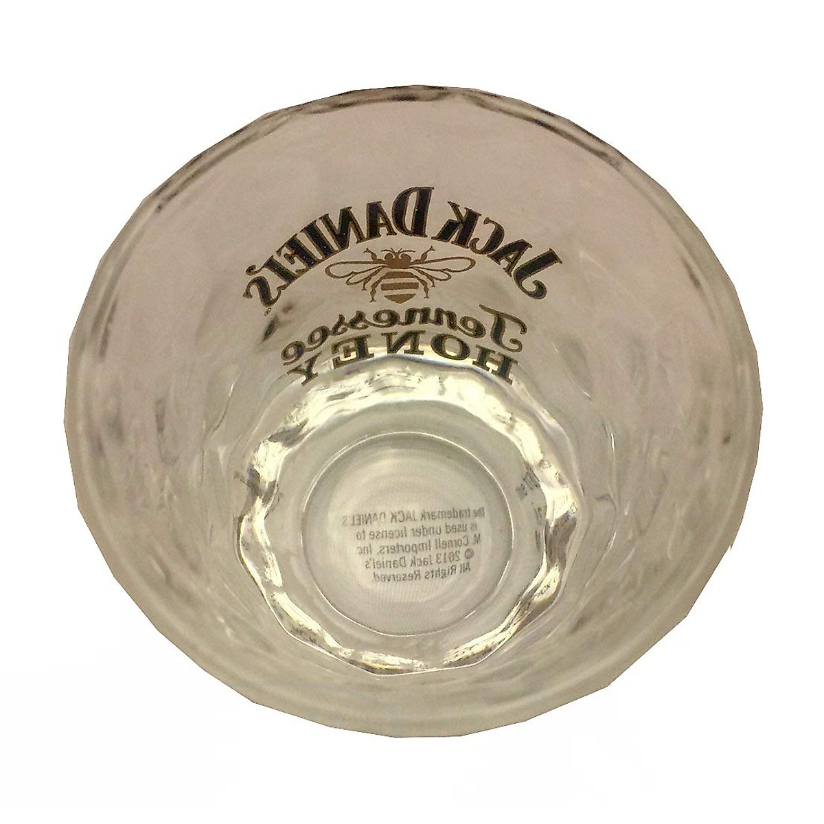 Jack Daniel's Shot Glass Bee Logo Whiskey Glass Honeycomb Faceted Glass Barware Collection Made in Italy