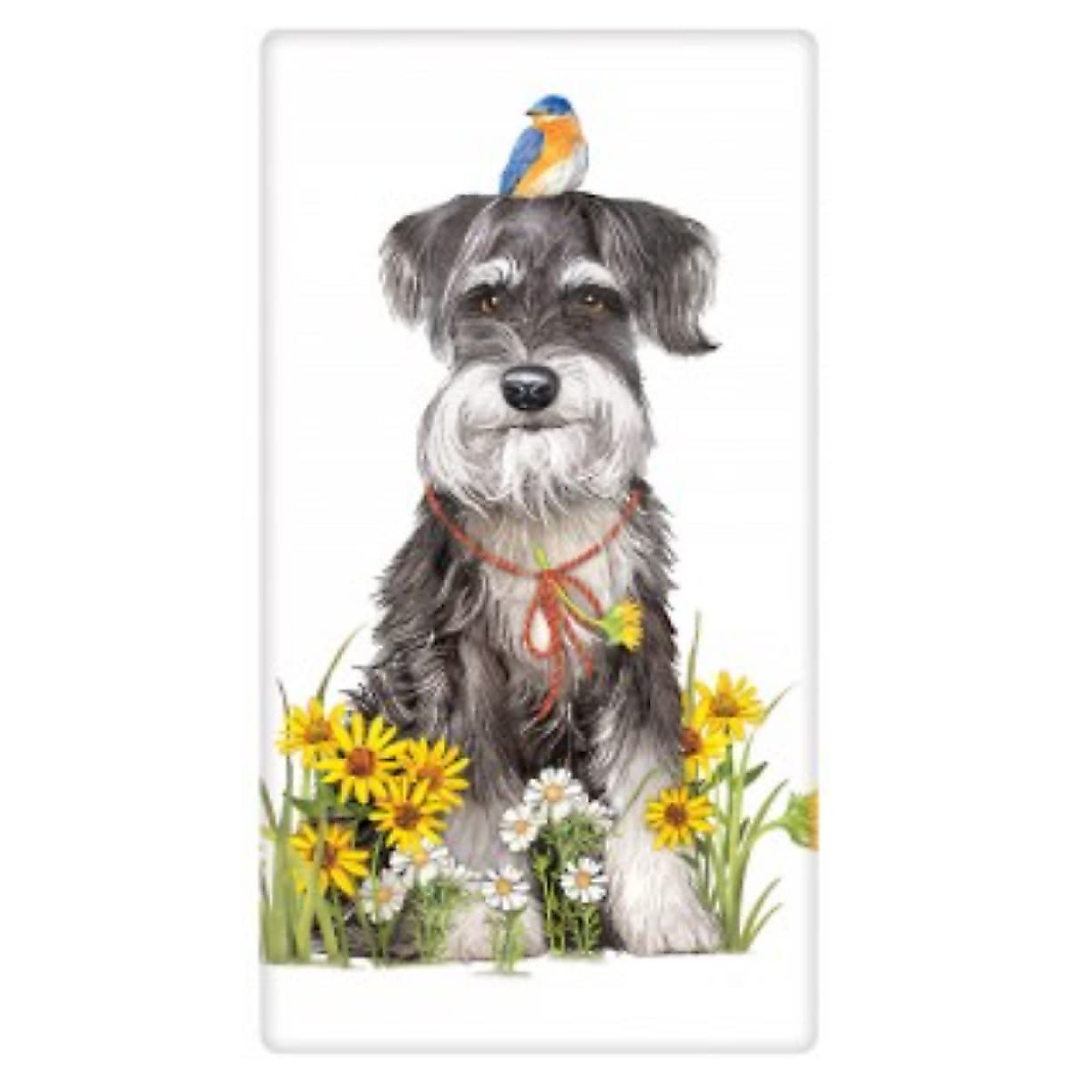 Mary Lake Thompson BT33 Schnauzer Everyday Flour Sack Towel 30 Inches Square Screened Design Lower Center Only