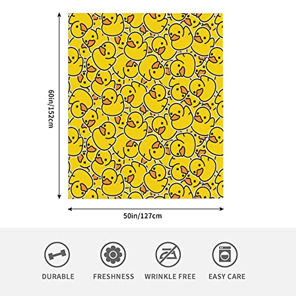 Rubber Duck Pattern Throw Blanket, Ultra Soft Microplush Bed Blanket, All Season Microfiber Fleece Throw for Bed Chair Sofa Couch Bedroom 60"X50"