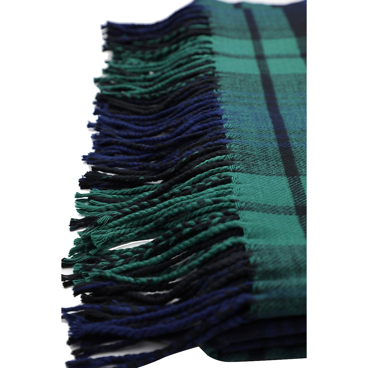 Achillea Oversized Cashmere Feel Scotland Scottish Tartan Plaid Scarf Shawl Wrap Winter Warm 80" x 30" (Black Watch Tartan)