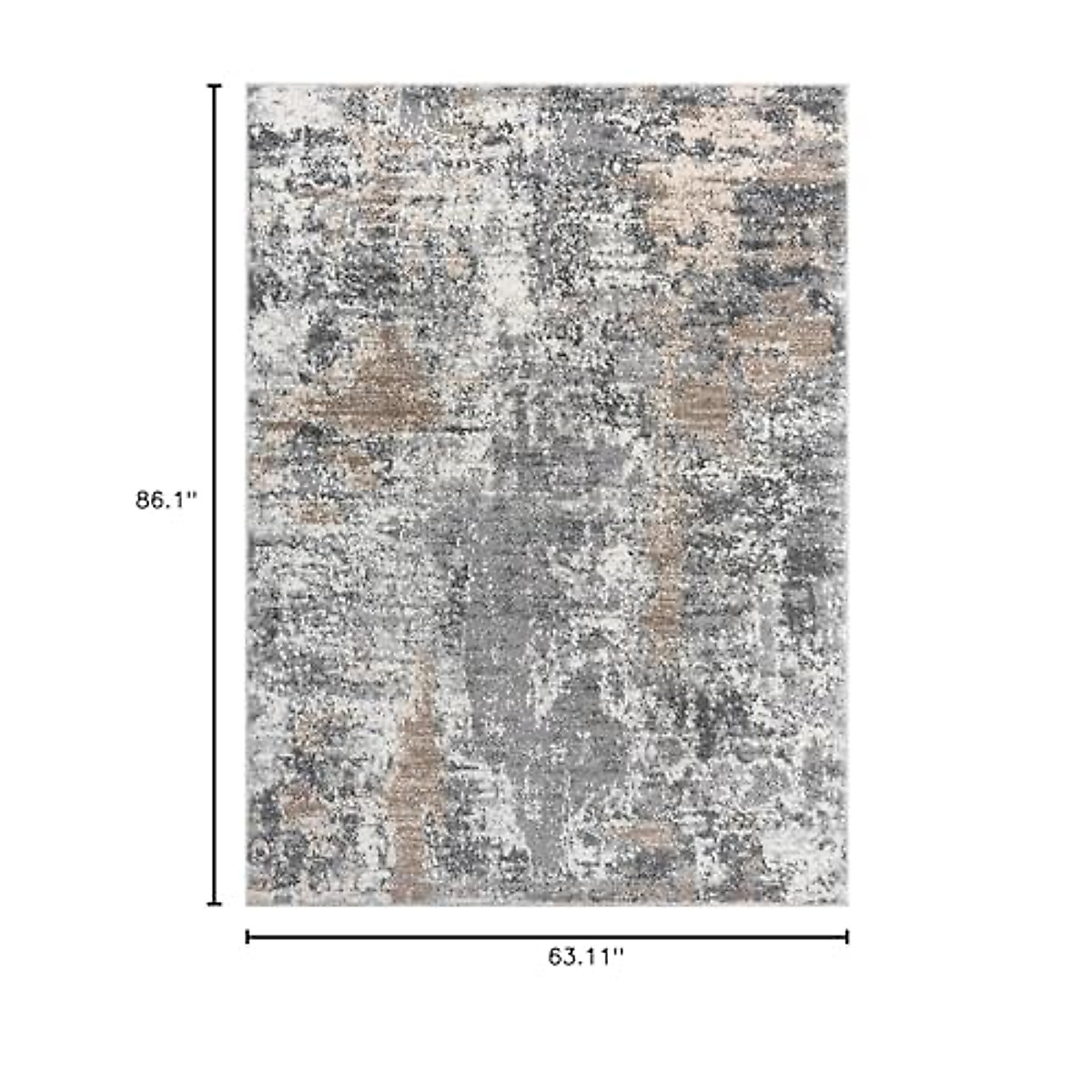 LUXE WEAVERS Euston Collection 7679 Grey 5x7 Abstract Area Rug