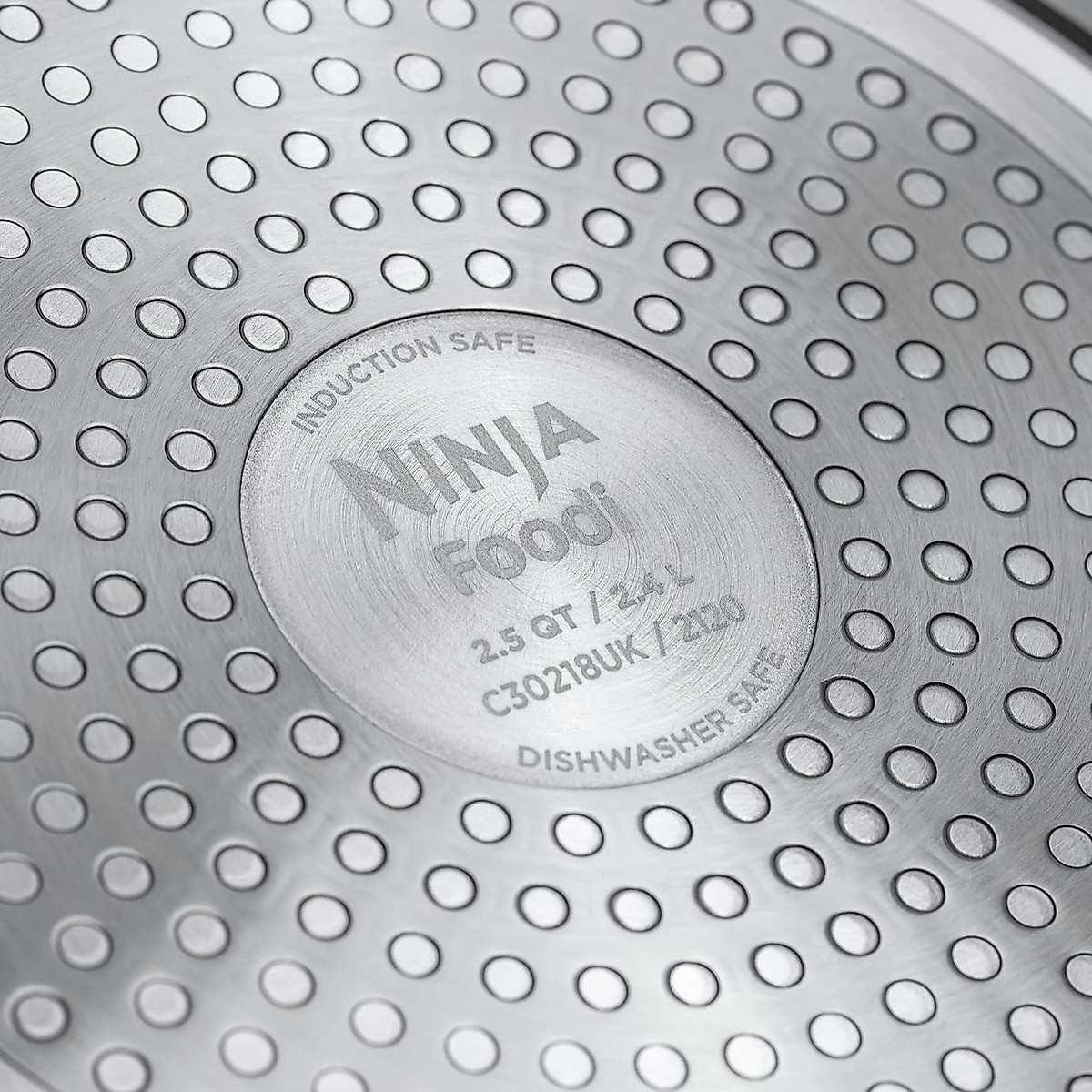 Ninja ZEROSTICK Premium Cookware 28cm Frying Pan, Long Lasting, Non-Stick Hard Anodised Aluminium, Induction Compatible, Oven Safe to 260°C, Grey C30028UK