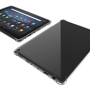 Dteck Clear Case for All-New Amazon Kindle Fire HD 10 & 10 Plus Tablet (11th Generation, 2021 Release) 10.1",Slim Lightweight Thin Transparent Cover Anti-Scratch TPU Silicone Protective Shell Cover