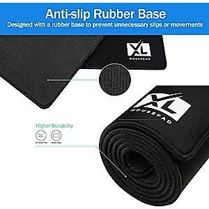 3XL Huge Mouse Pads Oversized (48''x24'') - Extra Large Gaming XXXL Mousepad for Full Desk - Super Thick Nonslip Rubber Base and Waterproof Desktop Keyboard Extended Mouse Mat (Black, XXX-Large)
